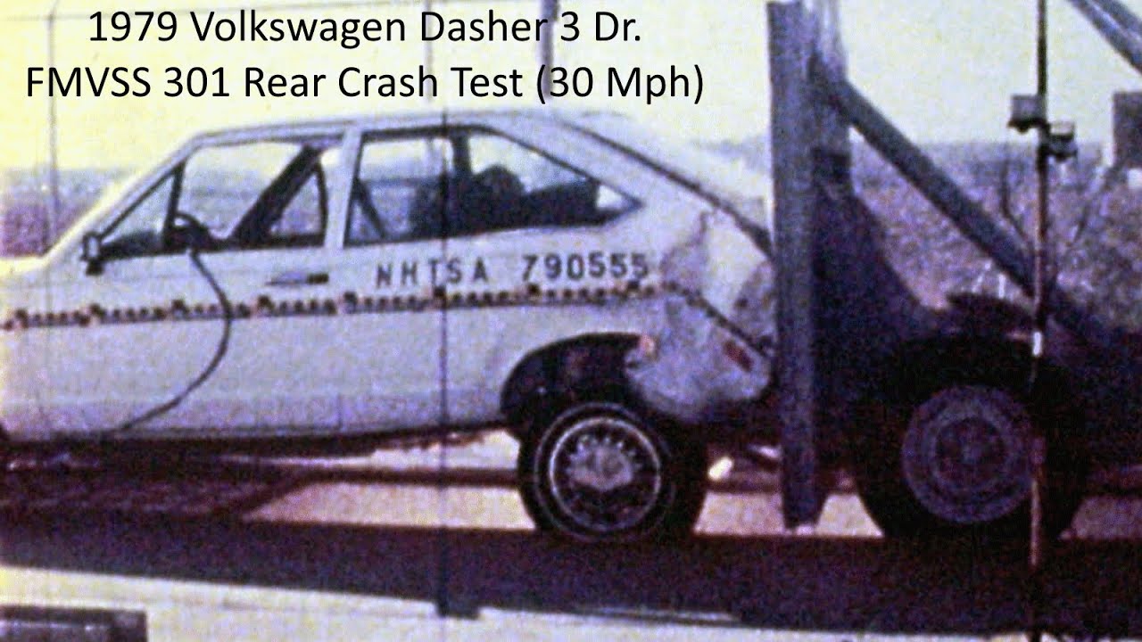 1974-1981 Volkswagen Dasher 3 Dr. FMVSS 301 Rear Crash Test (Full ...