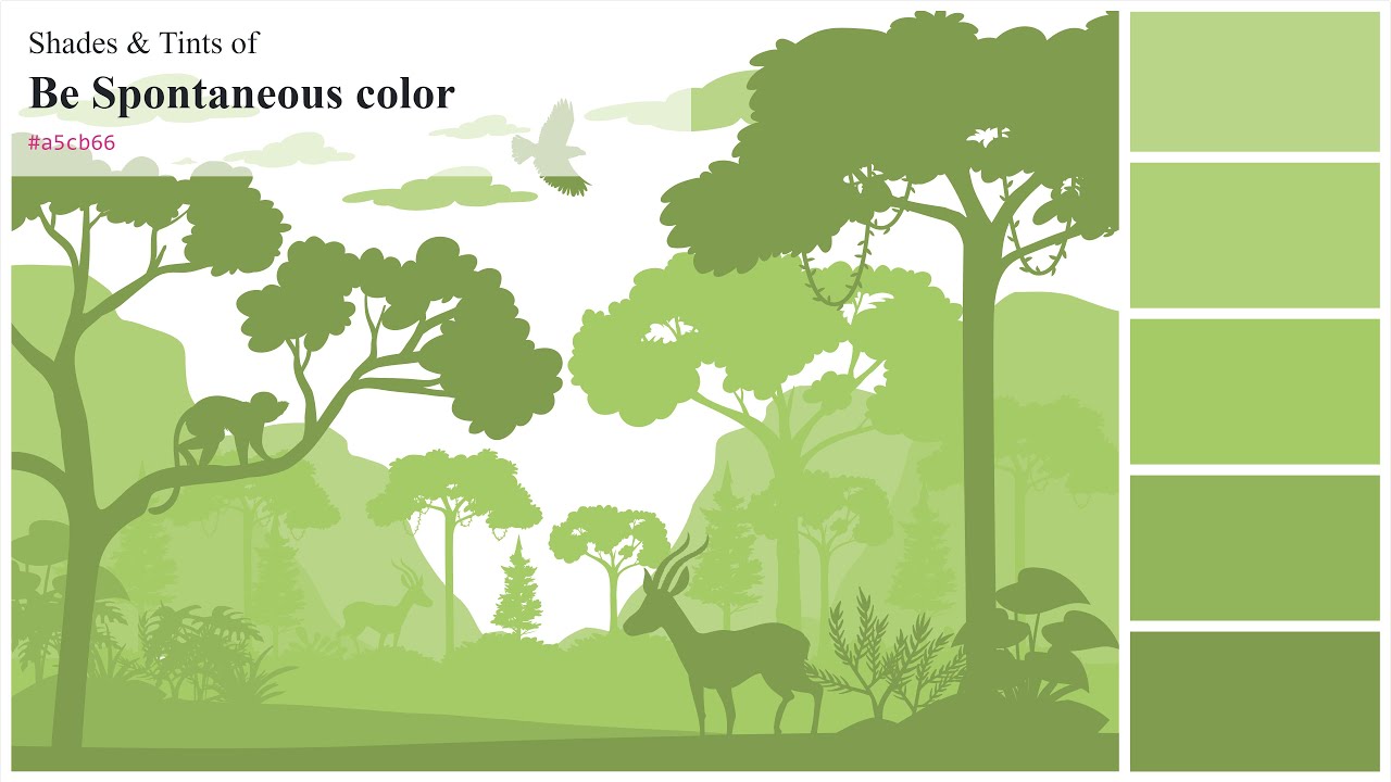 Shades & Tints of Be Spontaneous color #a5cb66 A Warm Green color ...