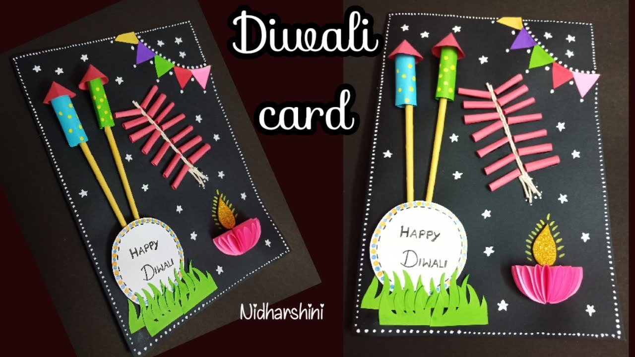 Diwali card making| Handmade deepavali card| handmade card| greeting ...