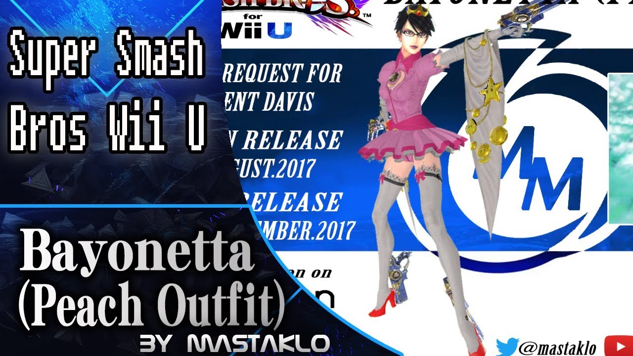 Bayonetta (Peach Outfit) Super Smash Bros Wii U Mod - YouTube