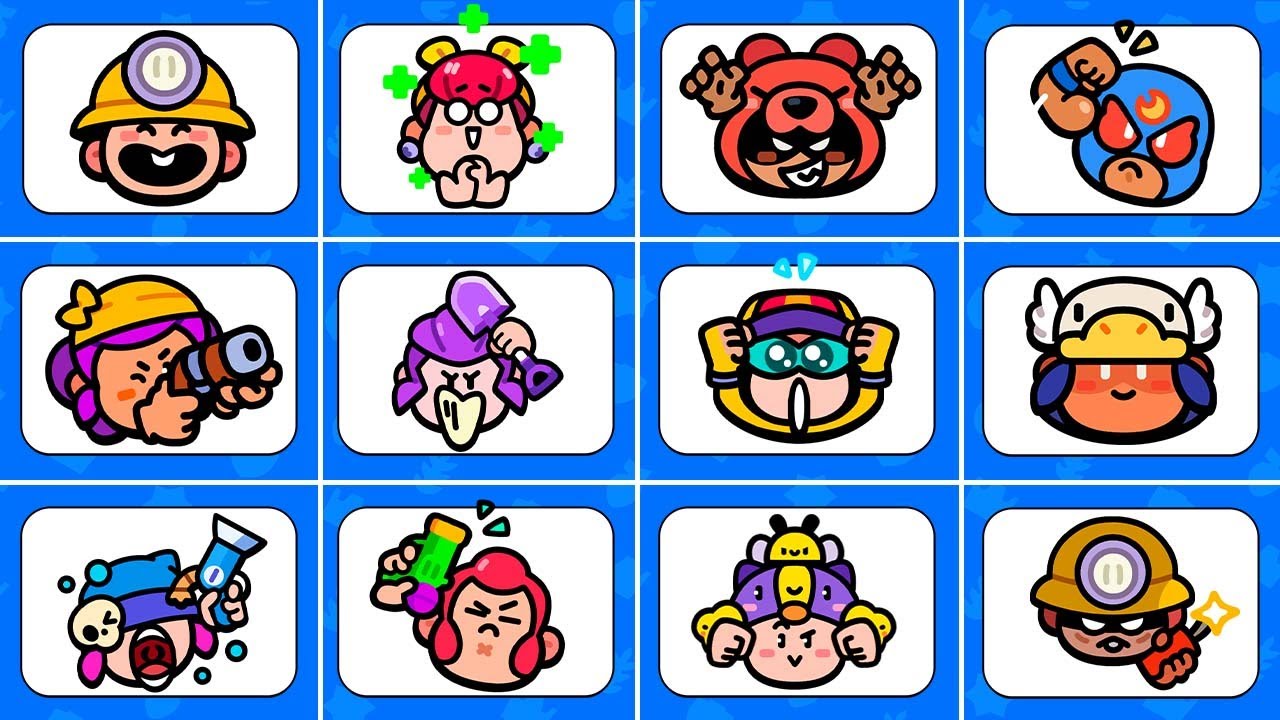 Emotes For 11 Brawlers In Squad Busters - YouTube