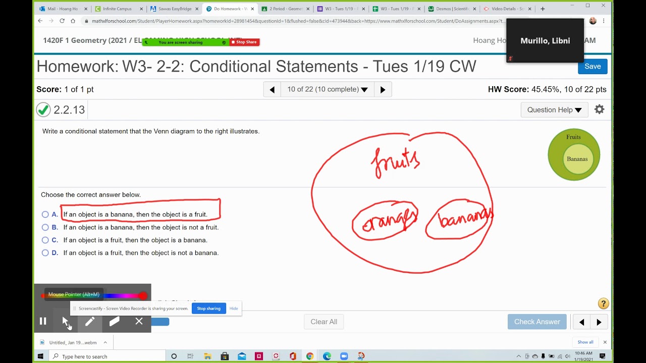 Geometry: Solution of 2-2: Conditional Statements - YouTube