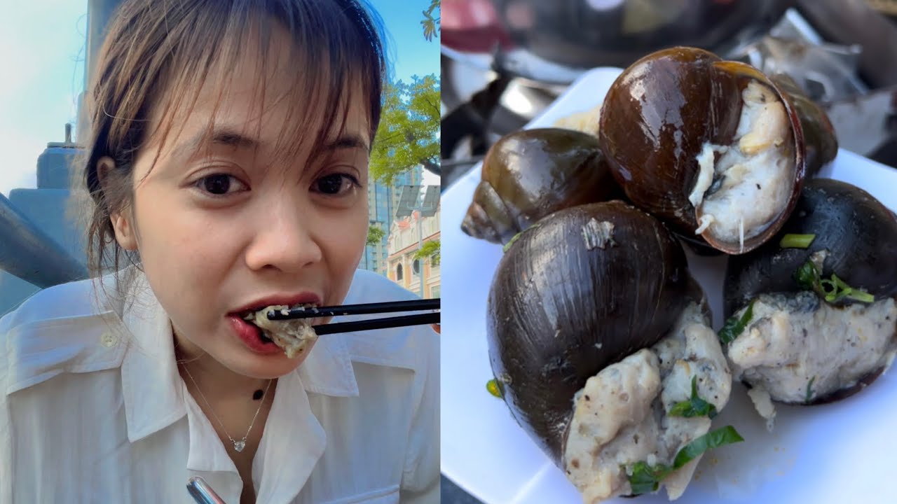 ញាំស៊ុបខ្យង | Eating Snail Vegetable Soup | Khmer Food | Kunthea Soeun - YouTube