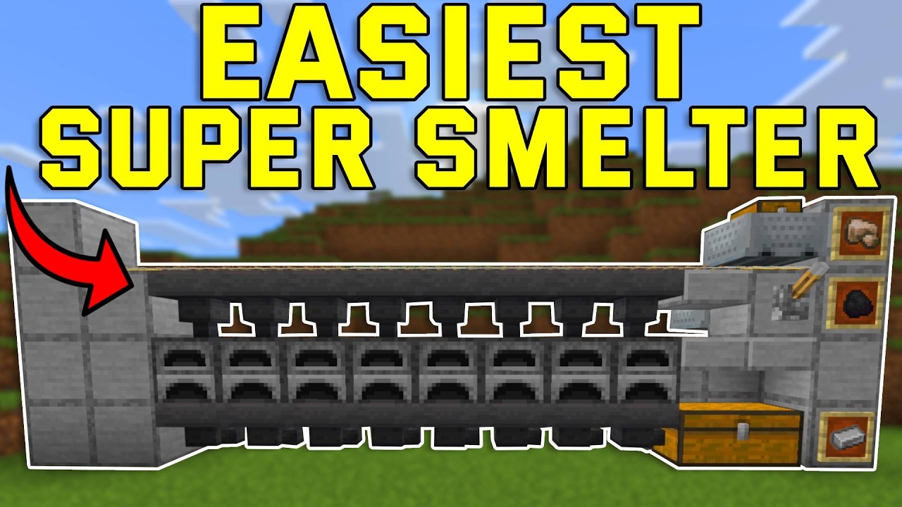 EASIEST Super Smelter Minecraft Bedrock 1.21+ (Bedrock,Mcpe,Ps4,Xbox ...