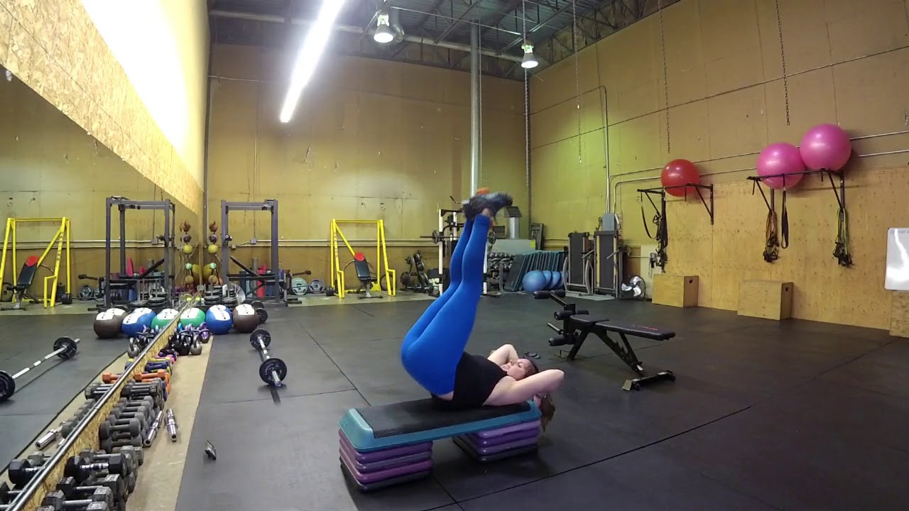 Weighted Leg Drops to Reverse Crunch - YouTube