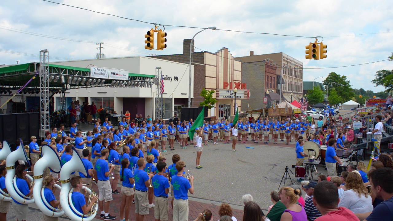 Lapeer (MI) Lightning Marching Band - 2016 Lapeer Days - YouTube