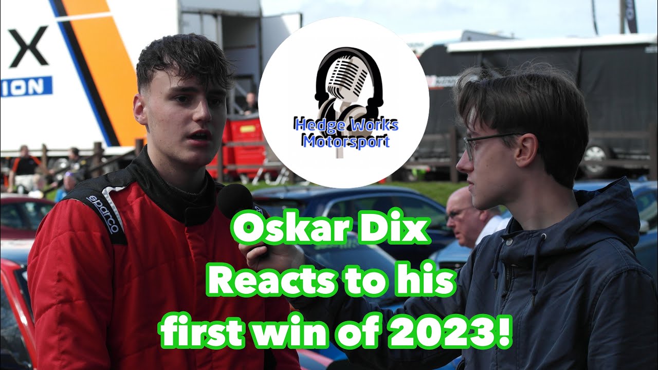 Oskar Dix speaks after winning race 1 of the 2023 Junior Saloon Car ...