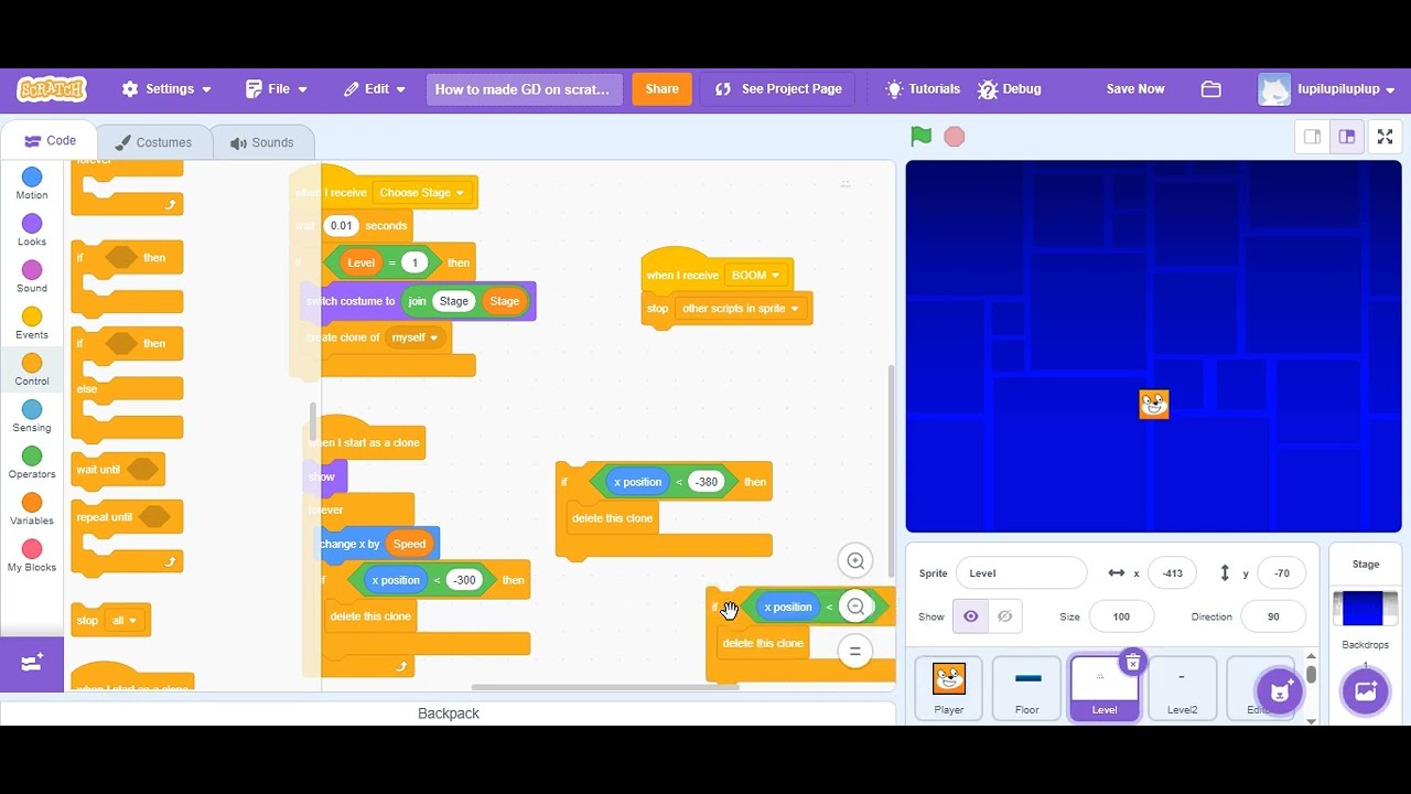 How to made GD on SCRATCH Part 7 - YouTube
