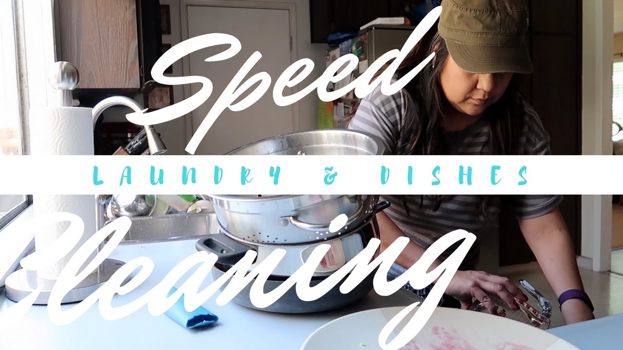 Speed Cleaning~ Laundry & Dishes - YouTube