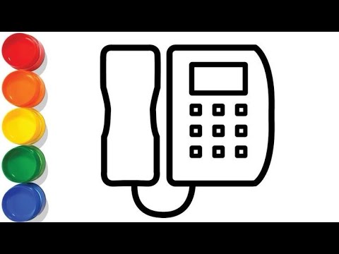 How to Draw a Telephone ☎️ Easy Drawing, Painting and Colorings For ...