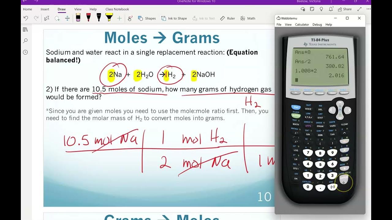 Stoichiometry Moles to Grams and Grams to Moles - YouTube