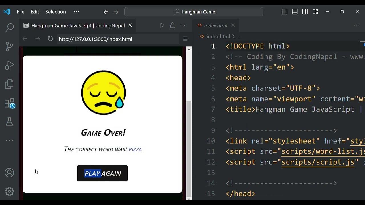 JavaScript project for beginner||Hangman Game | Build a Fun Word Guessing Game from Scratch ...