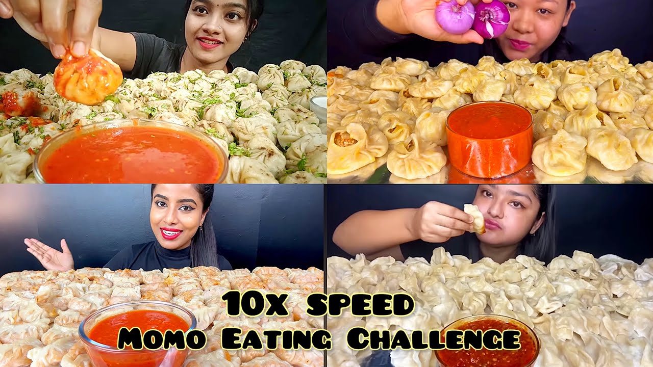 ASMR EATING 100 MOMO CHALLENGE | MOMOS COMPILATION | NEPALI MOMO ...