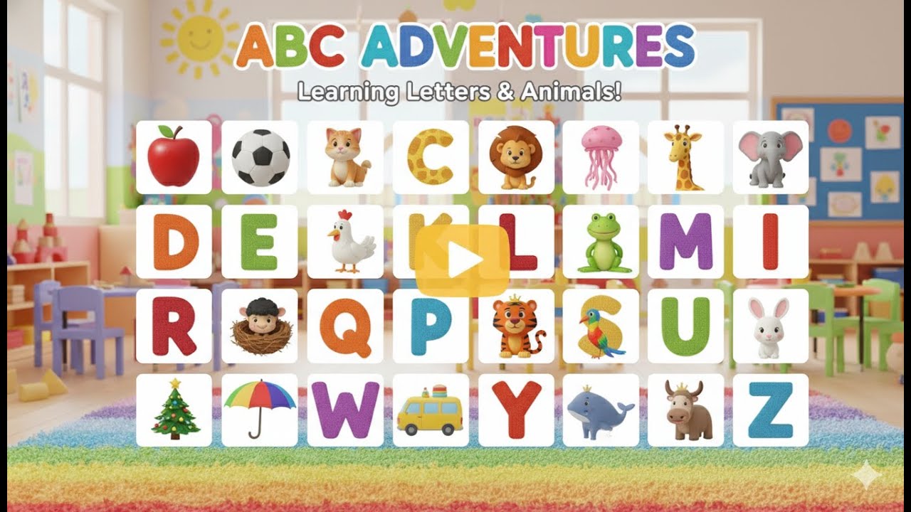 ABC Adventures: Learn the Alphabet with Animals & Objects! Fun Phonics ...
