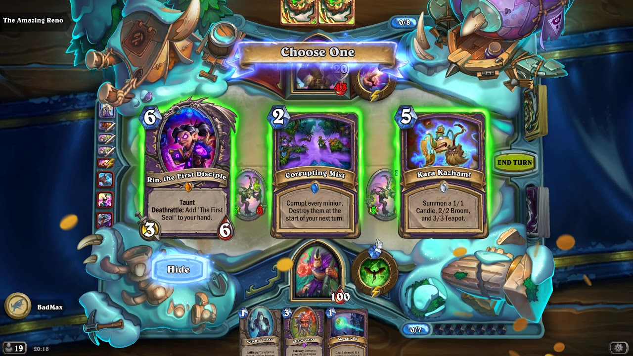 HearthStone - The Amazing Reno - Loss 4 - 98hp 1 turn - YouTube