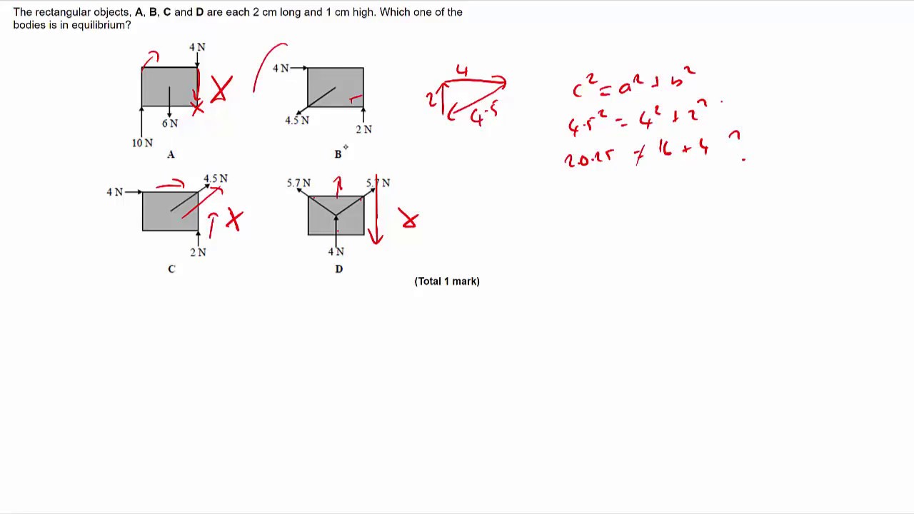 Vectors and statics five of the best multiple choice Questions AQA ...