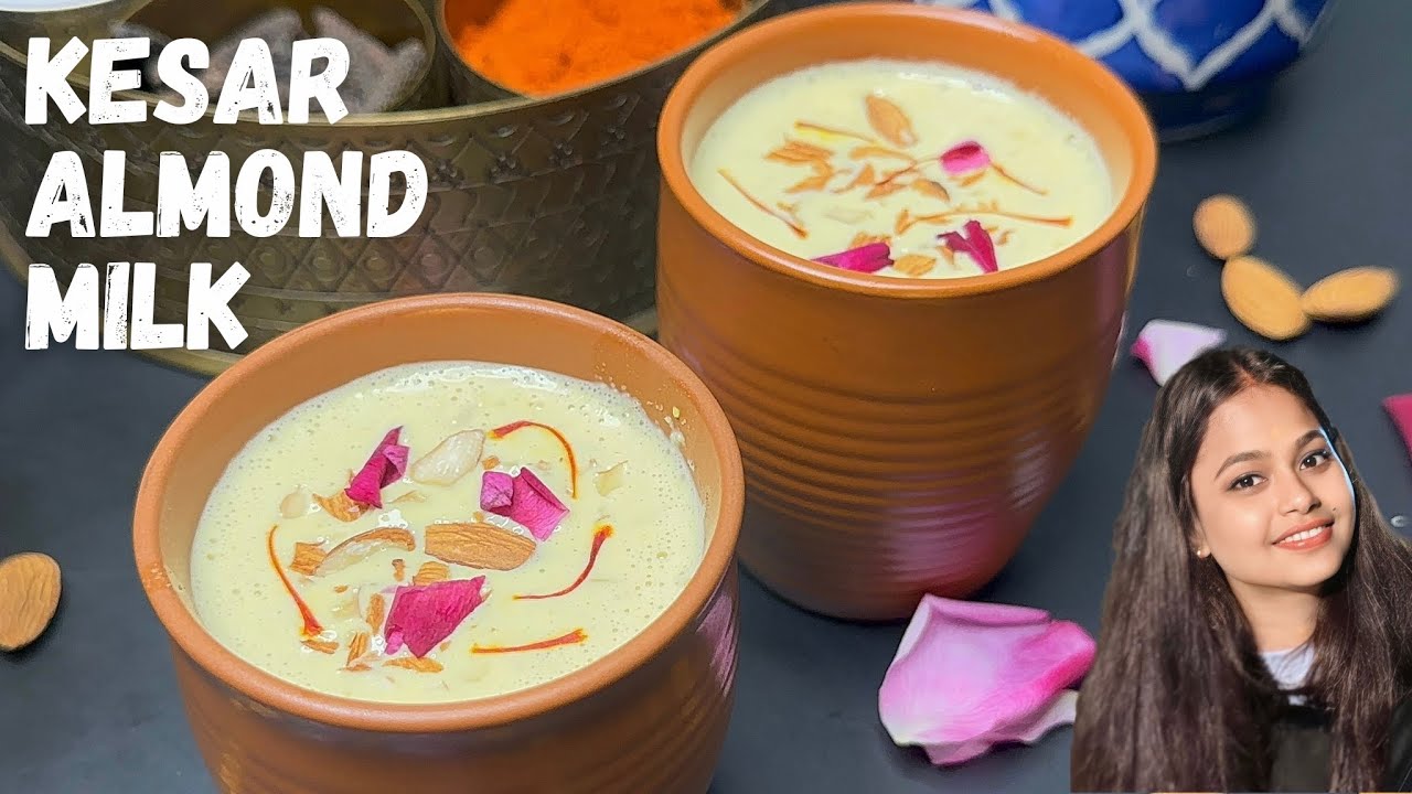 Healthy & Tasty Kesar Badam Doodh Recipe | Kesar Badam Milk | Saffron ...