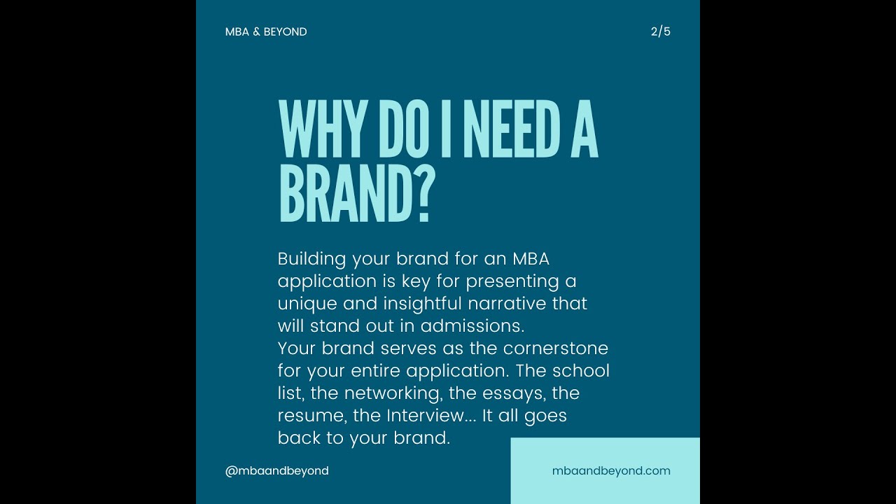 Building a Brand for a Strong MBA Application - YouTube