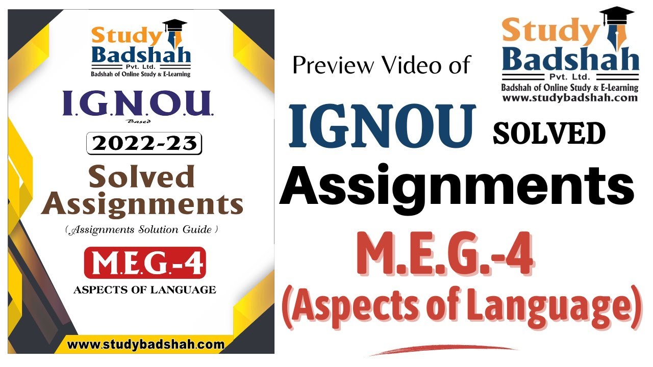 Free Sample Preview of MEG-4 IGNOU Solved Assignments (2022-2023 ...