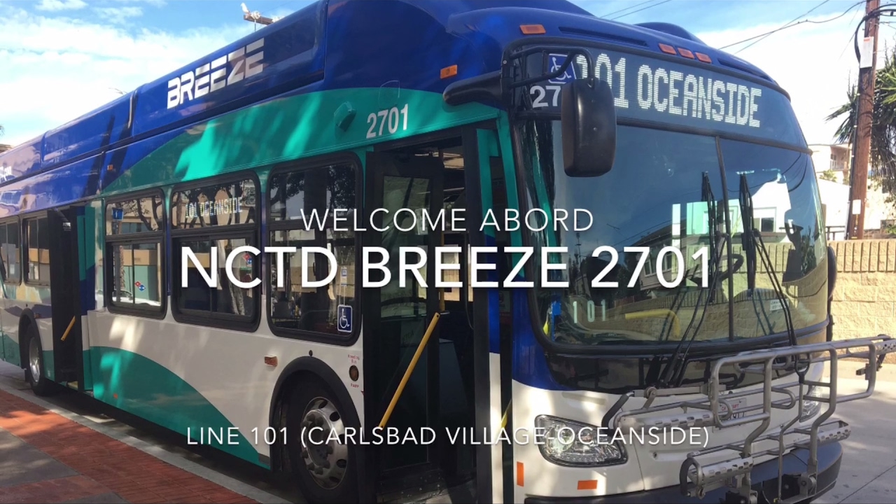 NCTD BREEZE 2016 New Flyer XN40 #2701 | Coin Lloyd's Transit Hub - YouTube