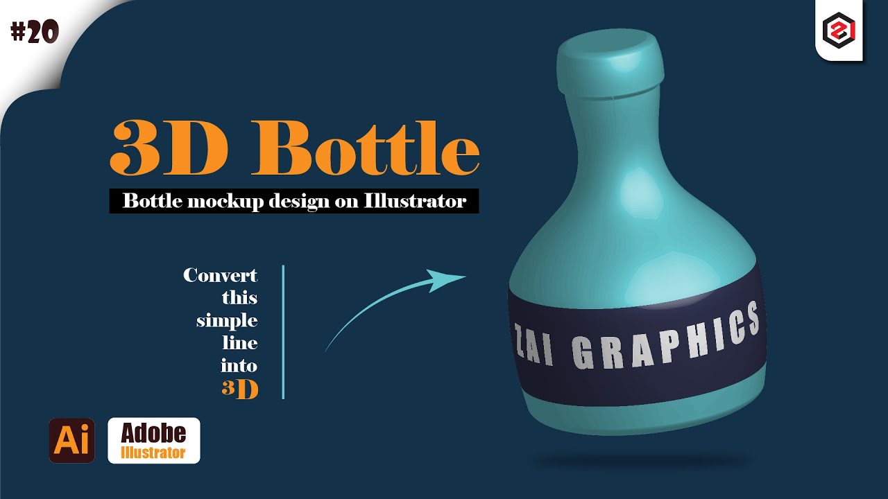 How to design 3d bottle mockup in Adobe Illustrator - YouTube