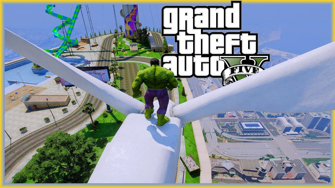 GTA V: hulk Falling from the tallest buildings Falling off - GTA 5 ...