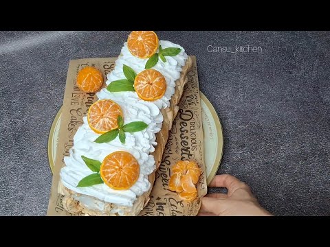 🍊 Merenga Ruleti 😋 | Delicious Meringue Roulade Recipe 🤌 | Безе Рулет