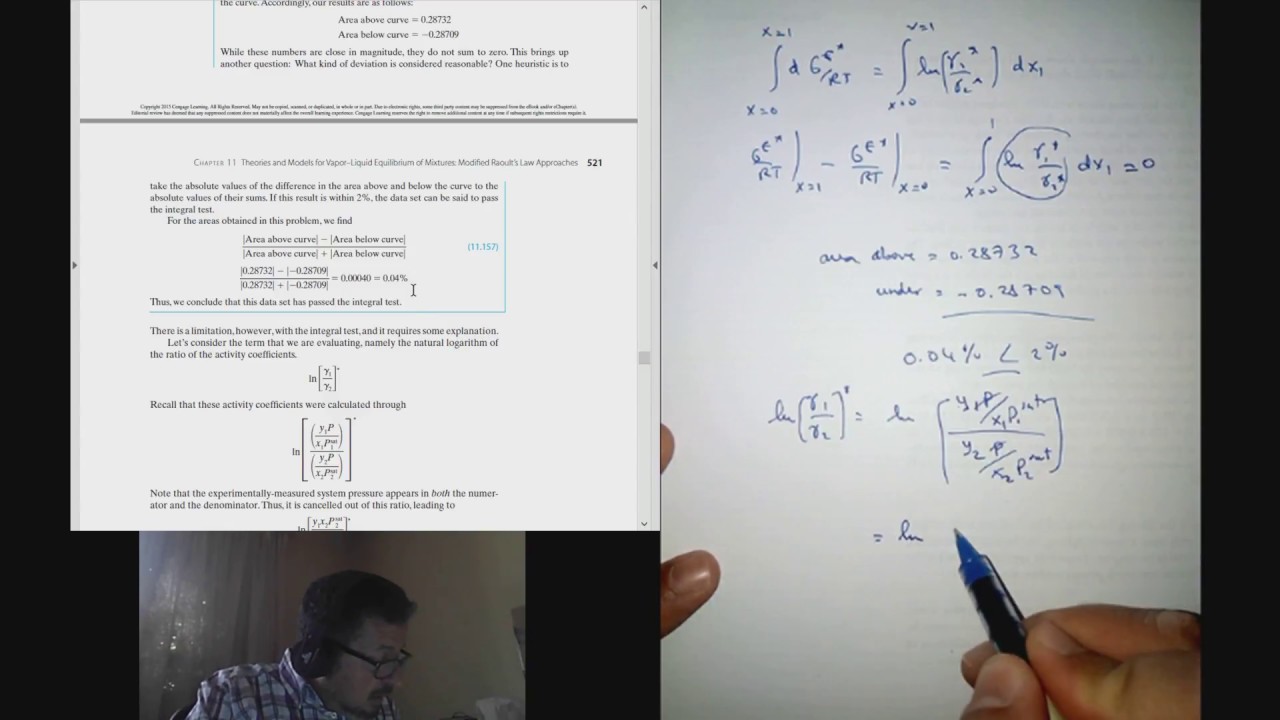 PCE77 Thermodynamic consistency test using the integral method - YouTube