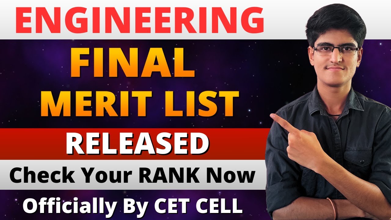 Engineering Final Merit List Declared | Check Your Final Rank Now - YouTube