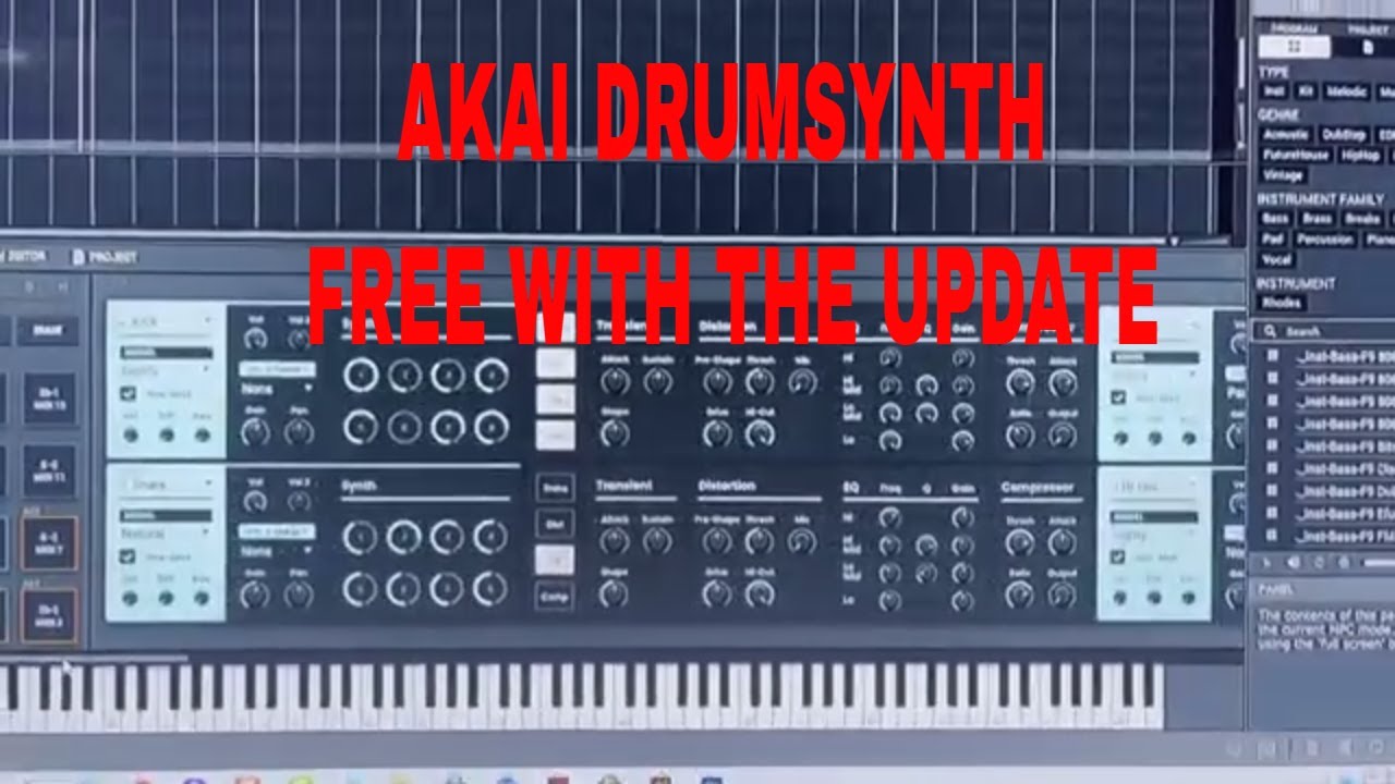 Akai mpc DRUMSYNTH MPC 2.9 update also for the Akai Force and Software - YouTube