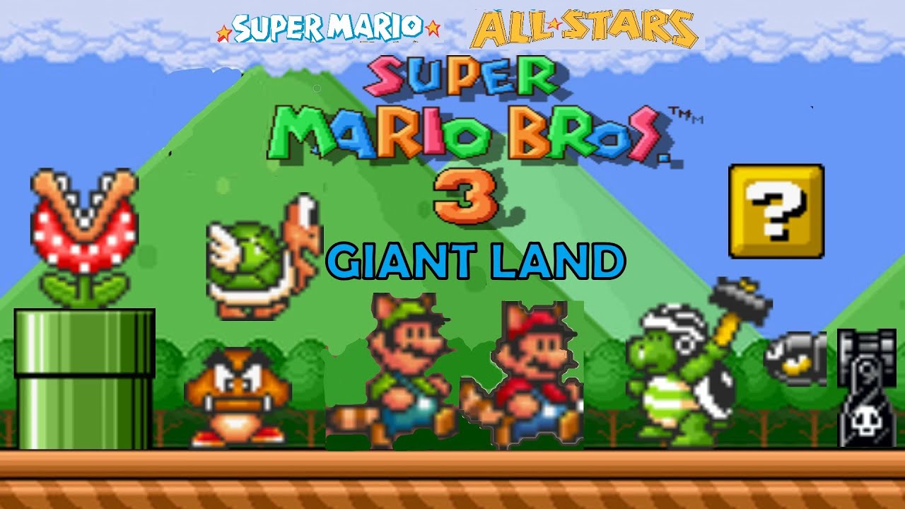 Super Mario All Stars: Super Mario Bros 3 (World 4) Giant Land - YouTube