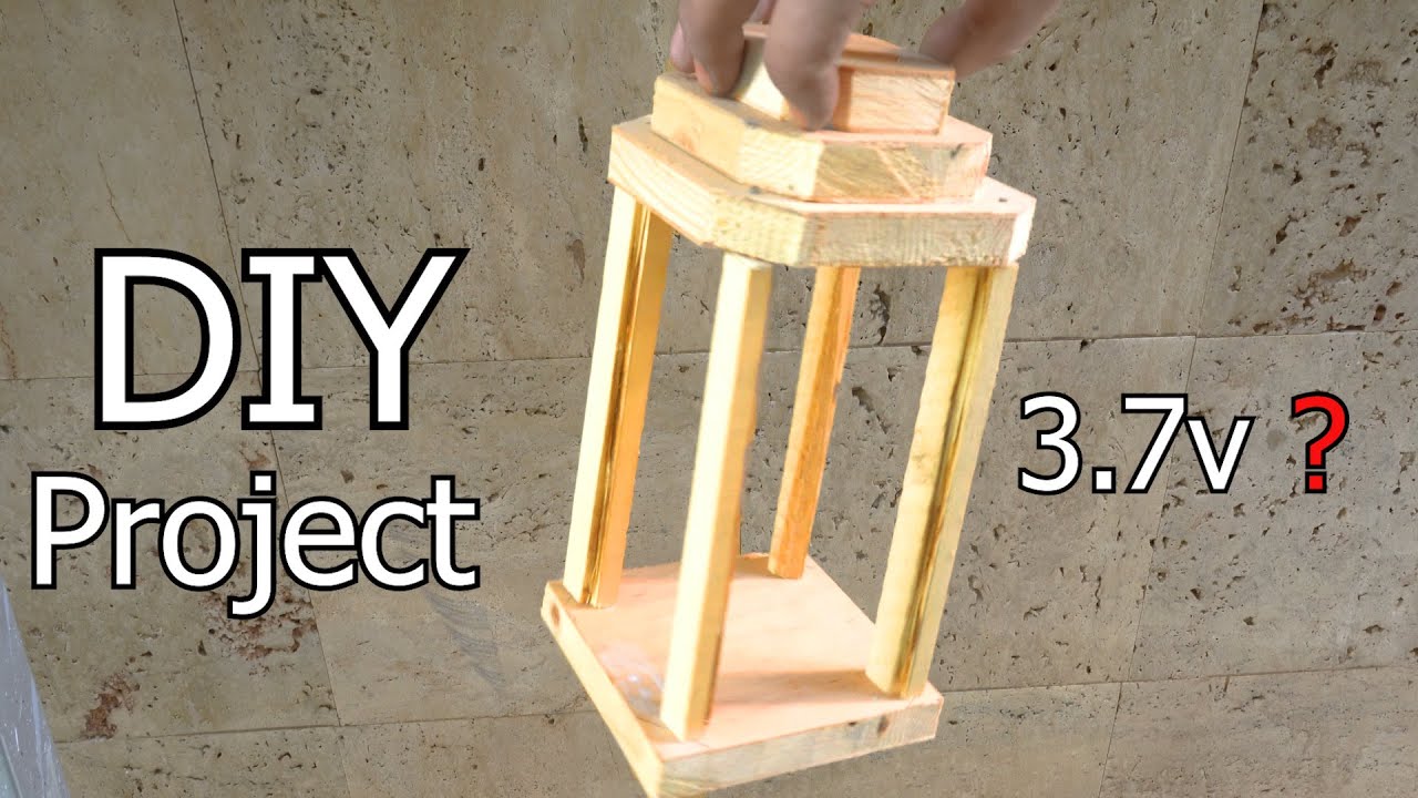 Random DIY Project - Wood Lantern with twisted led inside 3.7v - YouTube