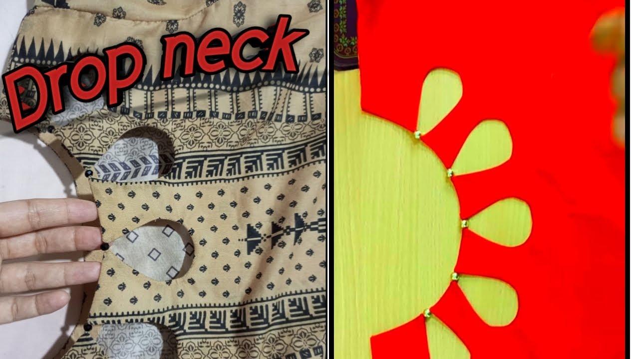 Drop neck design cutting and stitching for kurti |drop neck design ...
