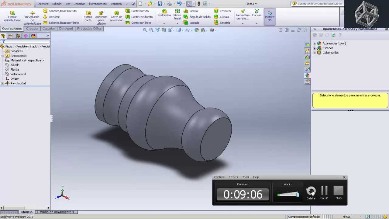 Pieza en revolucion en Solidworks - YouTube