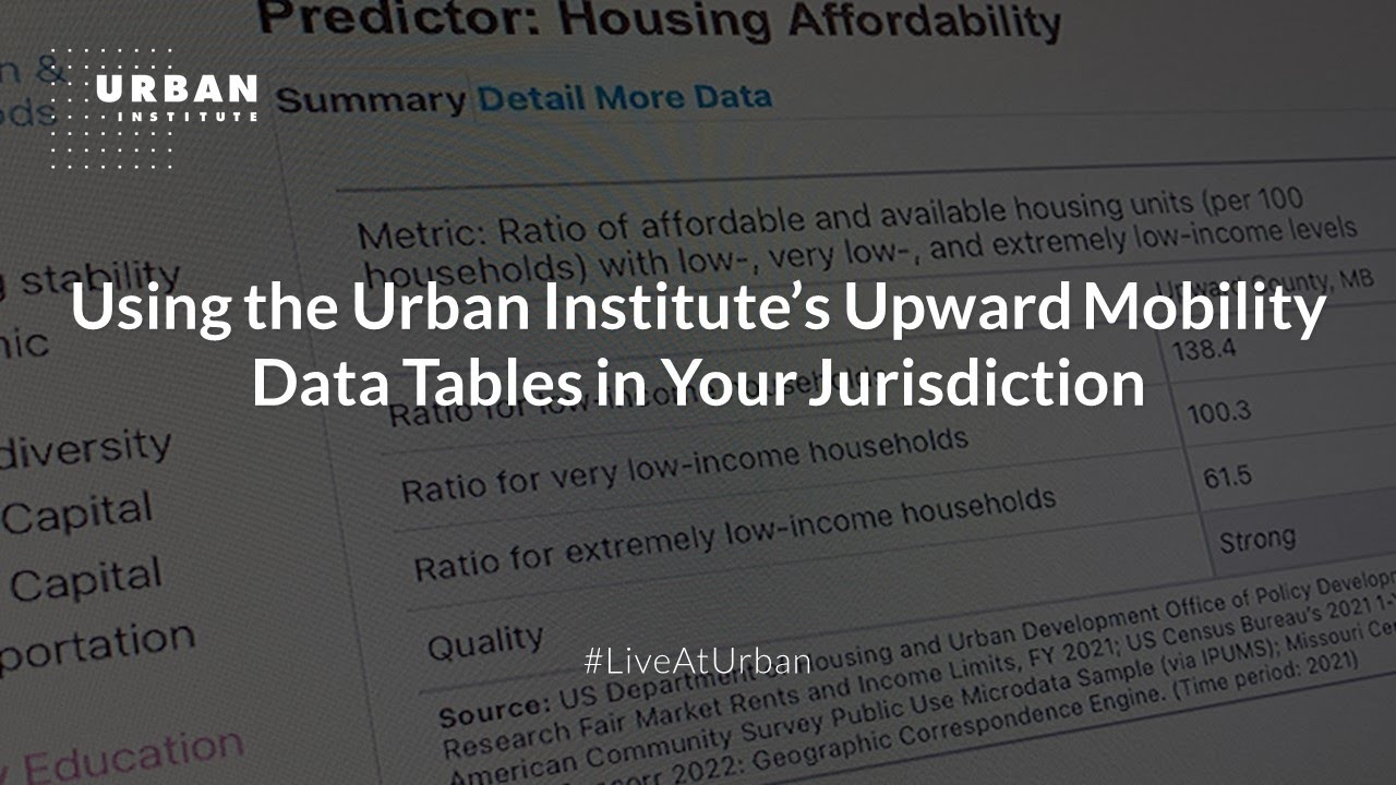Using the Urban Institute’s Upward Mobility Data Tables in Your ...
