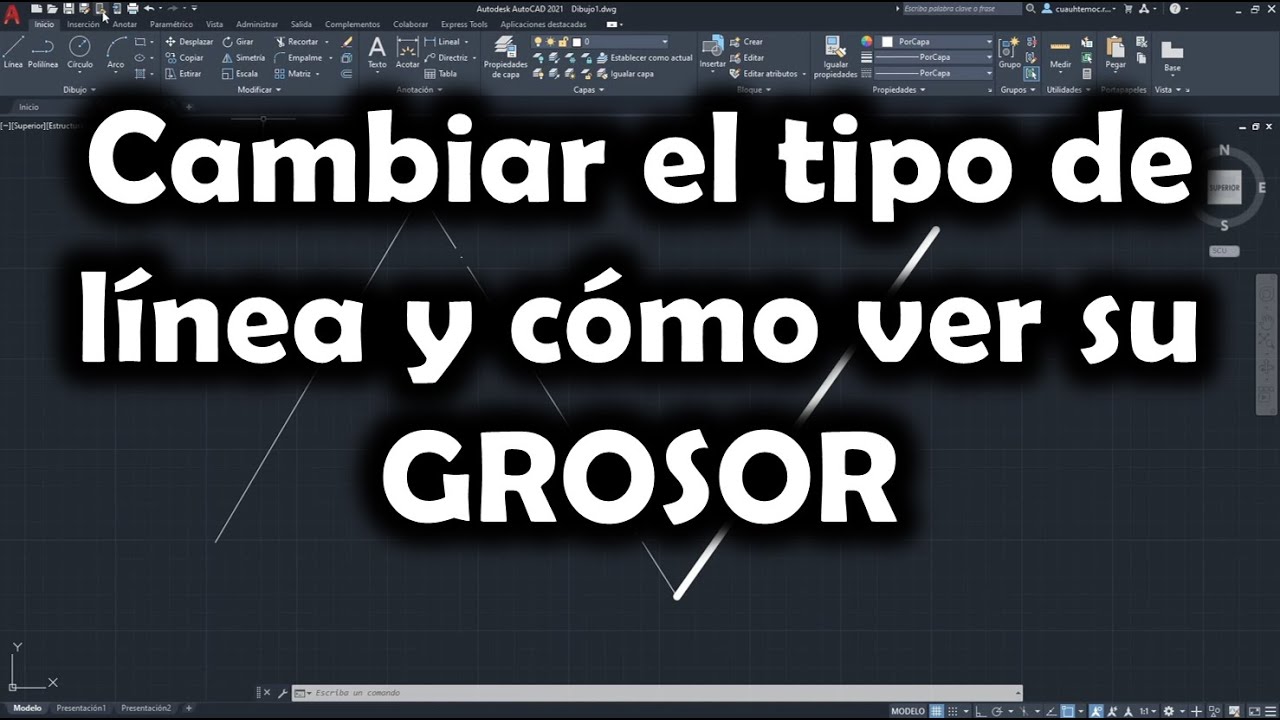 [AutoCAD] Cambiar el Tipo de Línea y cómo ver su grosor - YouTube