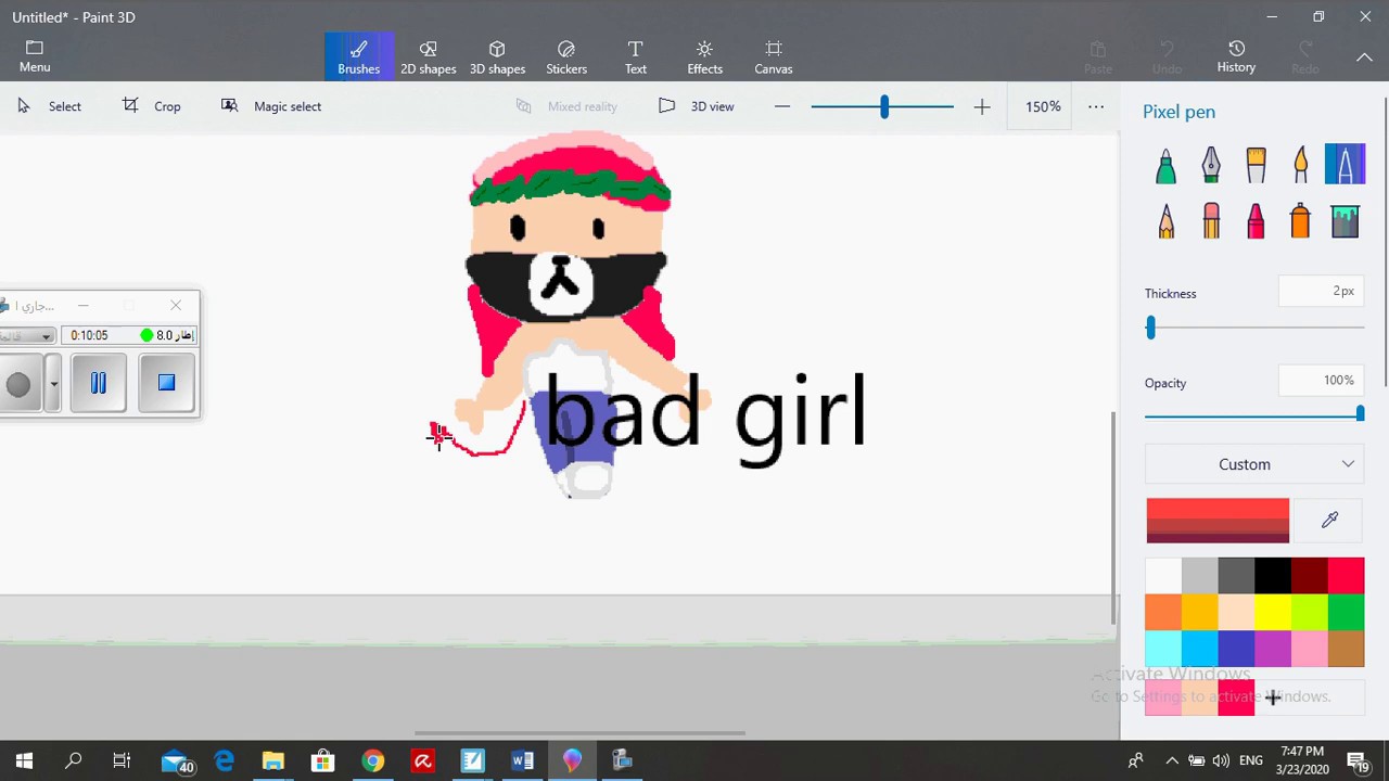 how to draw a bad girl in the space - YouTube