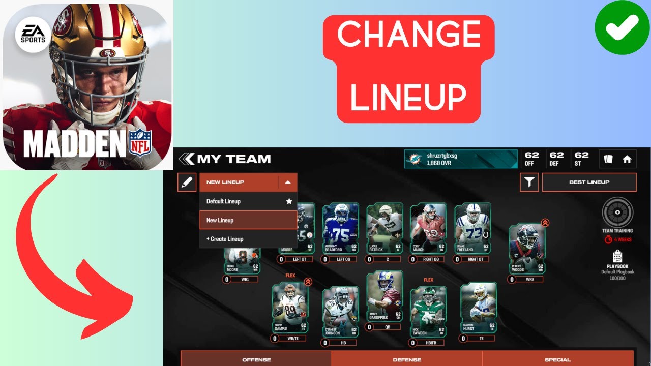 How to Change LineUp in Madden NFL 25 Mobile Football - YouTube