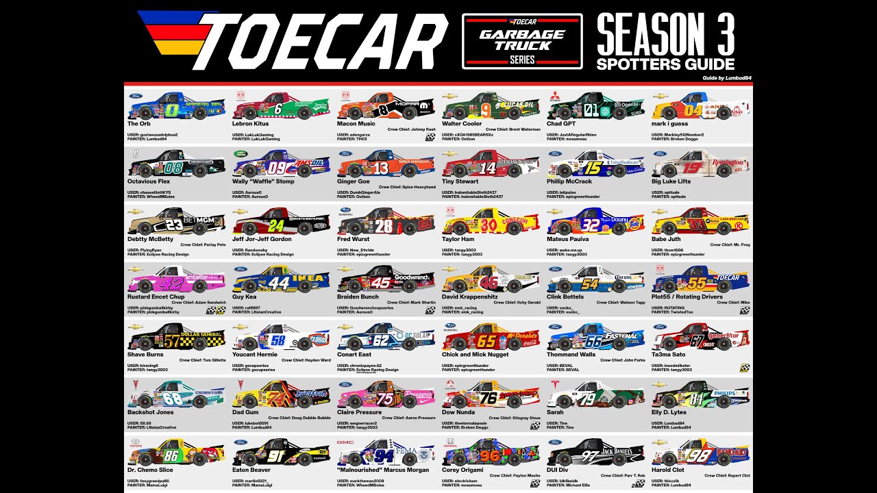 ToeCar Garbage Truck Series Season 3 Paint Schemes Showcase - YouTube