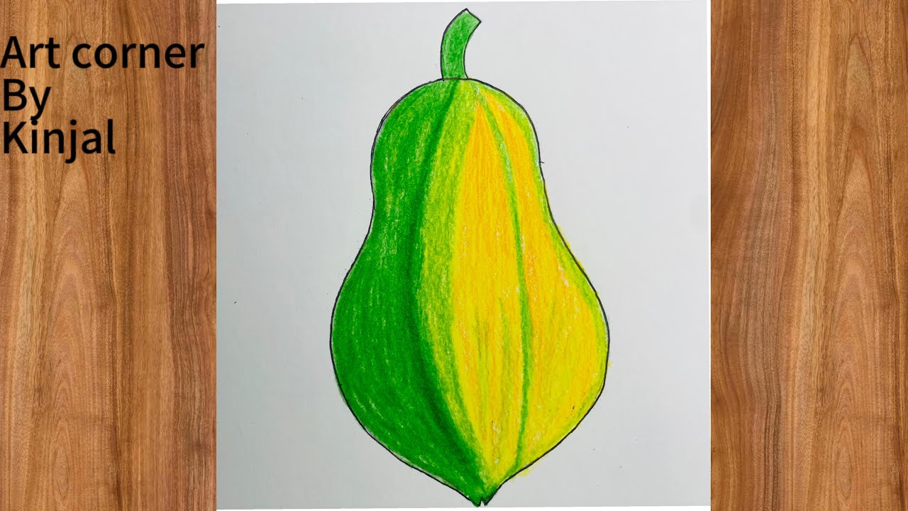 How to Draw papaya fruit ||easy drawing papaya ||step by step drawing ...