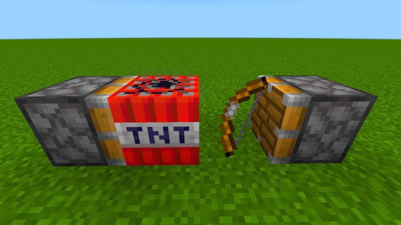 TNT + bow ! minecraft - YouTube