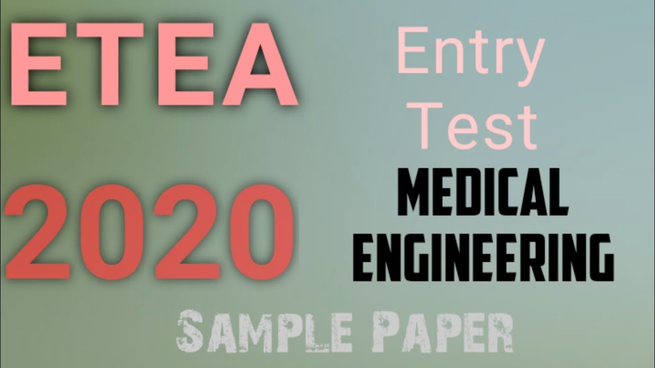 ETEA entry test sample paper Medical and Engineering || All Subjects ...