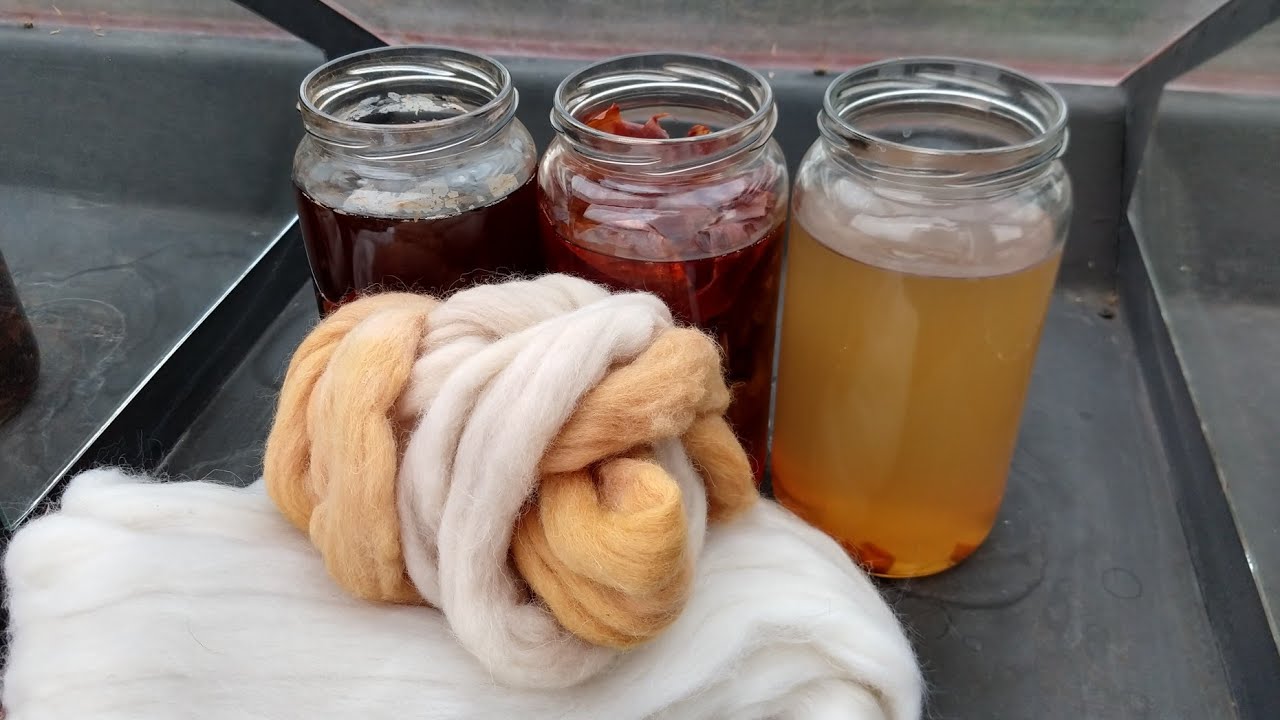 Solar dyeing wool with natural materials - YouTube