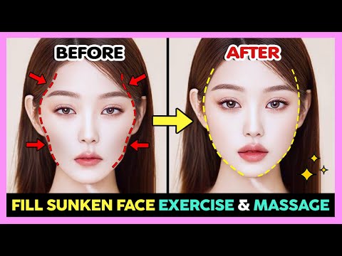 ✨GENÇ GÖRÜN, EGZERSİZ & MASAJ YÜZÜNÜ TAM DOLDUR | Batık Yanakları ve Batık Şakakları Düzeltin