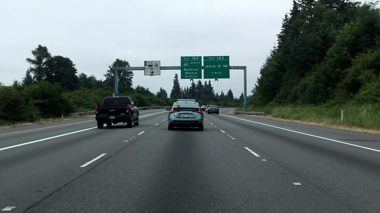 Interstate 5 - Washington (Exits 194 to 181) southbound - YouTube