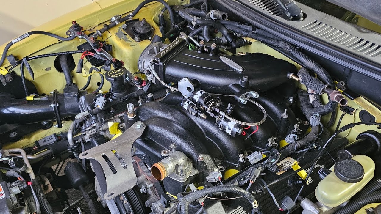 new intake manifold going on.. trickflow 4.6 2v - YouTube