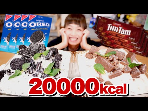 【大食い】【カロリーテロ】20,000kcal超！巨大TimTam＆Oreoチーズケーキを作ったらまさかの事態！！！【ロシアン佐藤】【RussianSato】
