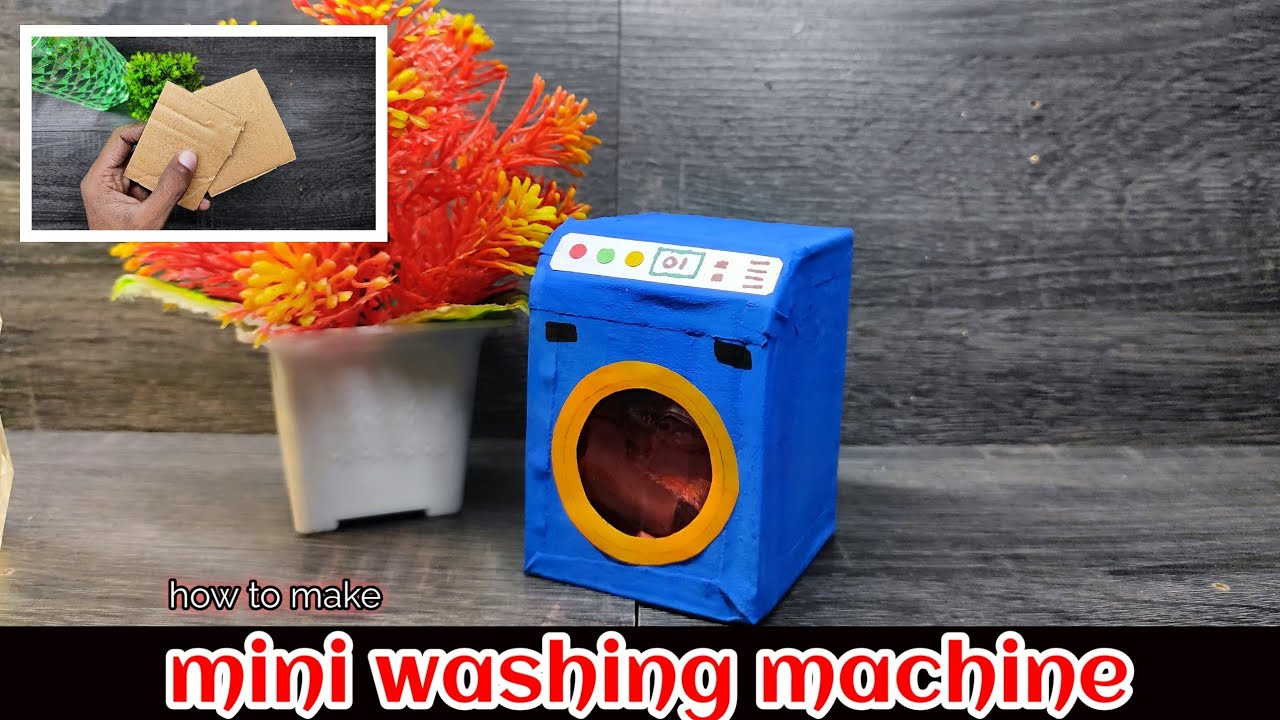 How to make mini washing machine at home | Make mini cardboard washing ...