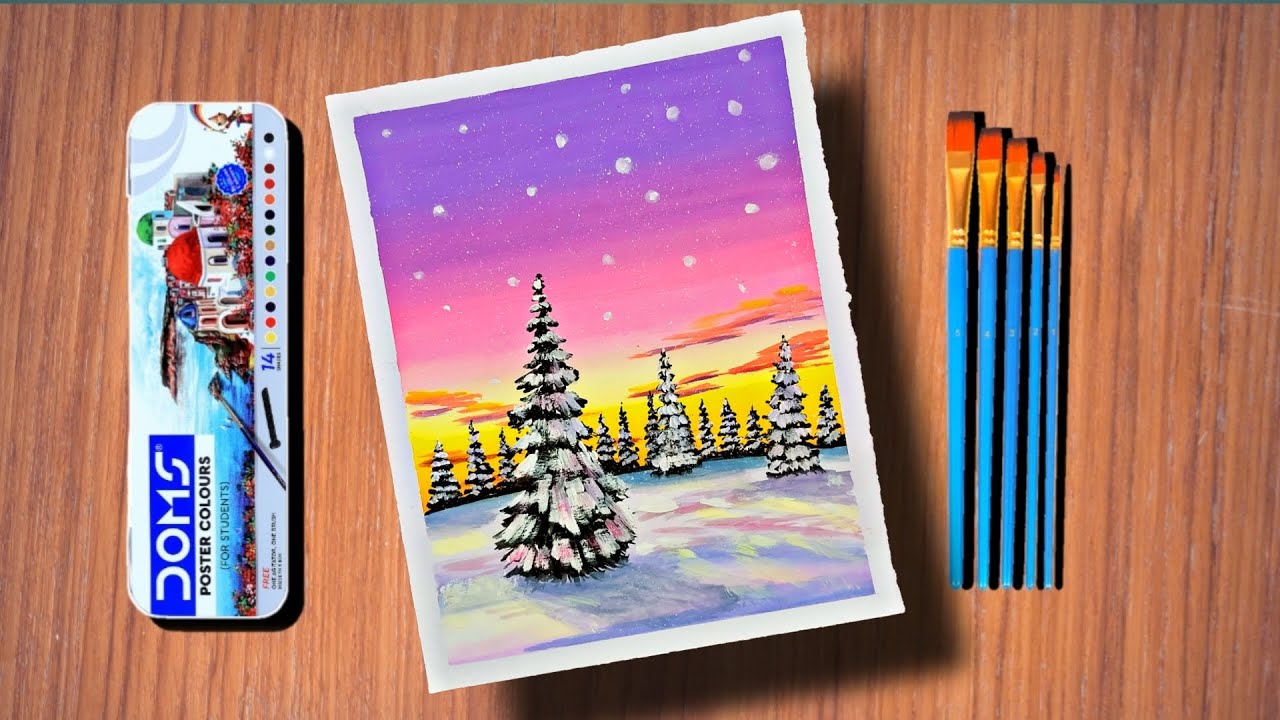 Easiest Poster Colour Painting/ Poster Colour Painting Toutorial/ How ...