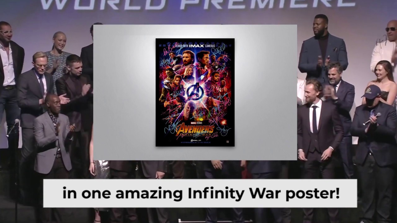 Avengers: Infinity War Poster Signed by Cast Members - YouTube